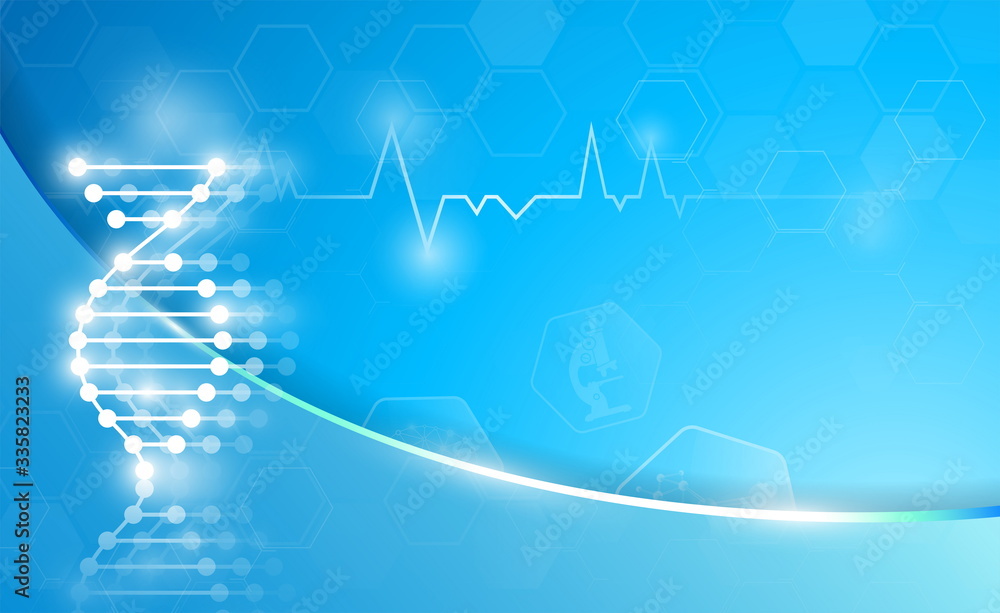 abstract background technology concept in blue light,brain and human ...