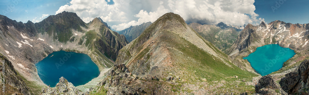 Karachay-Cherkessia, Teberda reserve, Dombay, Murawinski lake. Large ...