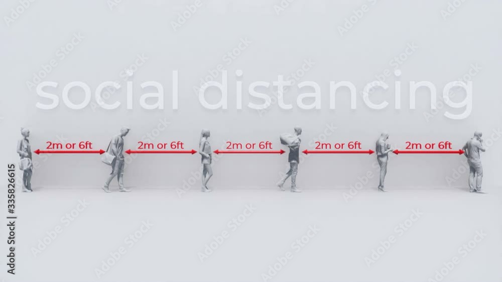 Abstract graphic concept of unrecognizable people in line keeping ...