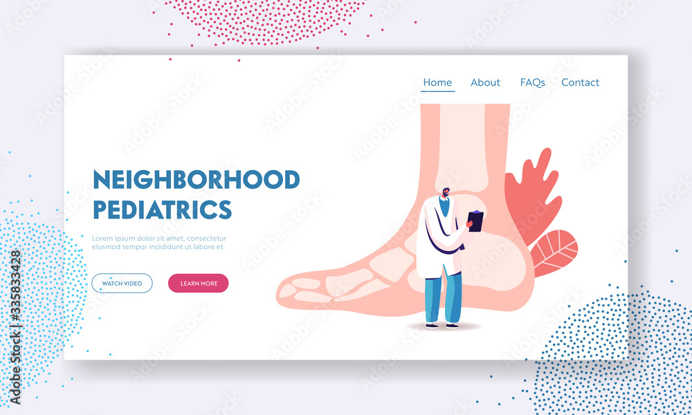 Orthopedy and Podiatry Medical Healthcare Landing Page Template. Doctor ...