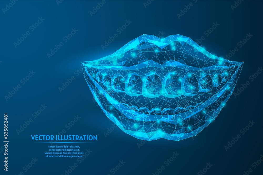 Healthy human smile, closeup mouth. White clean teeth, puffy lips. The ...
