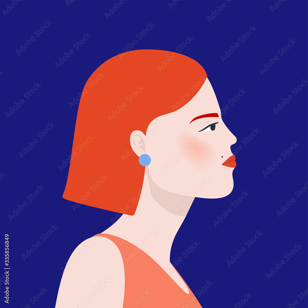 girl profile on isolated background vector illustration Stock Vector ...