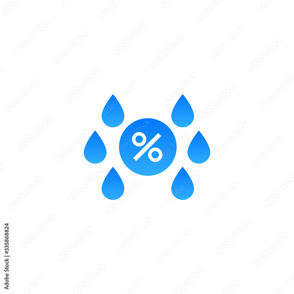 Humidity water icon. Vector temperature dry air humidity icon symbol ...