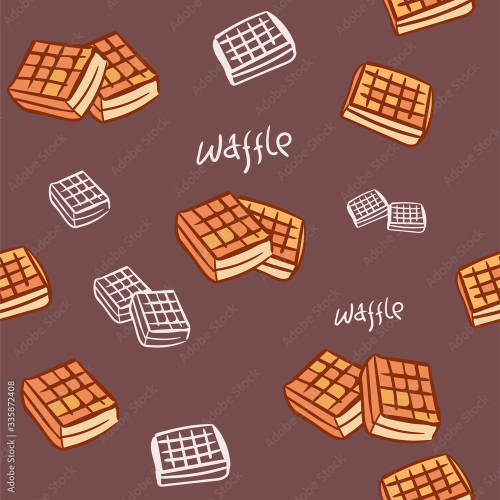 cute cartoon seamless pattern with waffle. friendship concept ...