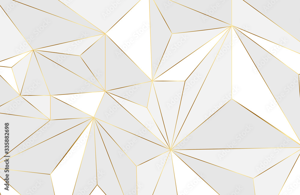 Abstract geometric layout background with white and gold element ...