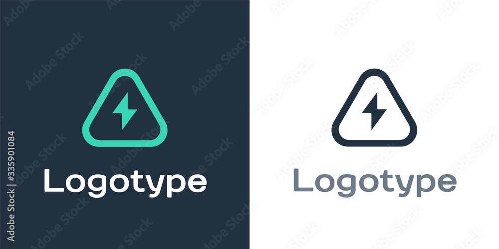 Logotype High voltage icon isolated on white background. Danger symbol ...