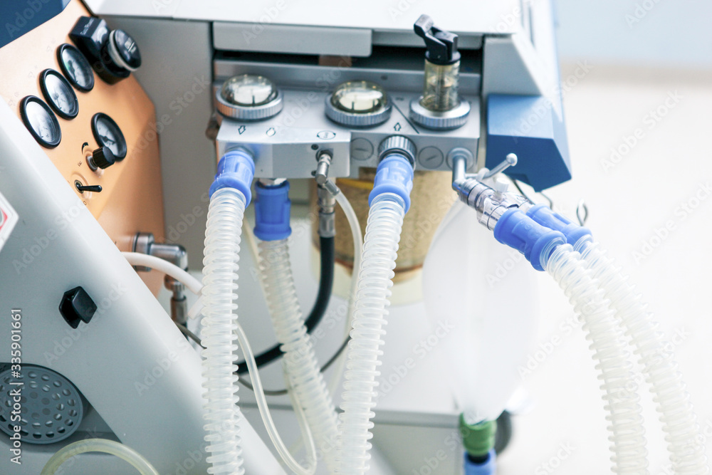 Image of medical ventilator. Hospital respiratory ventilation. Patient ...