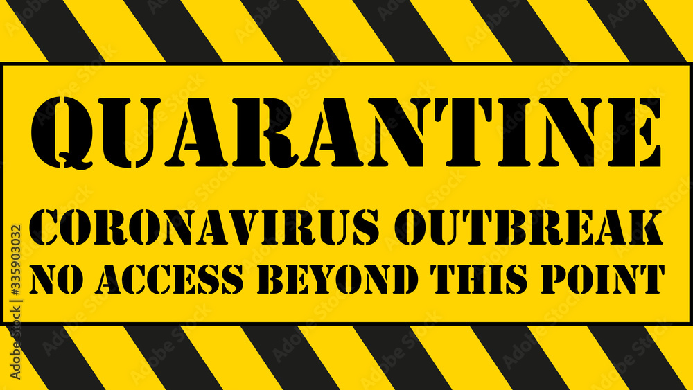 Covid-19 coronavirus quarantine yellow bio hazard warning sign Stock ...