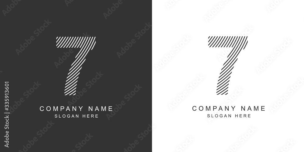 7 logo. 7 number icon. Vector illustration. Stock Vector | Adobe Stock