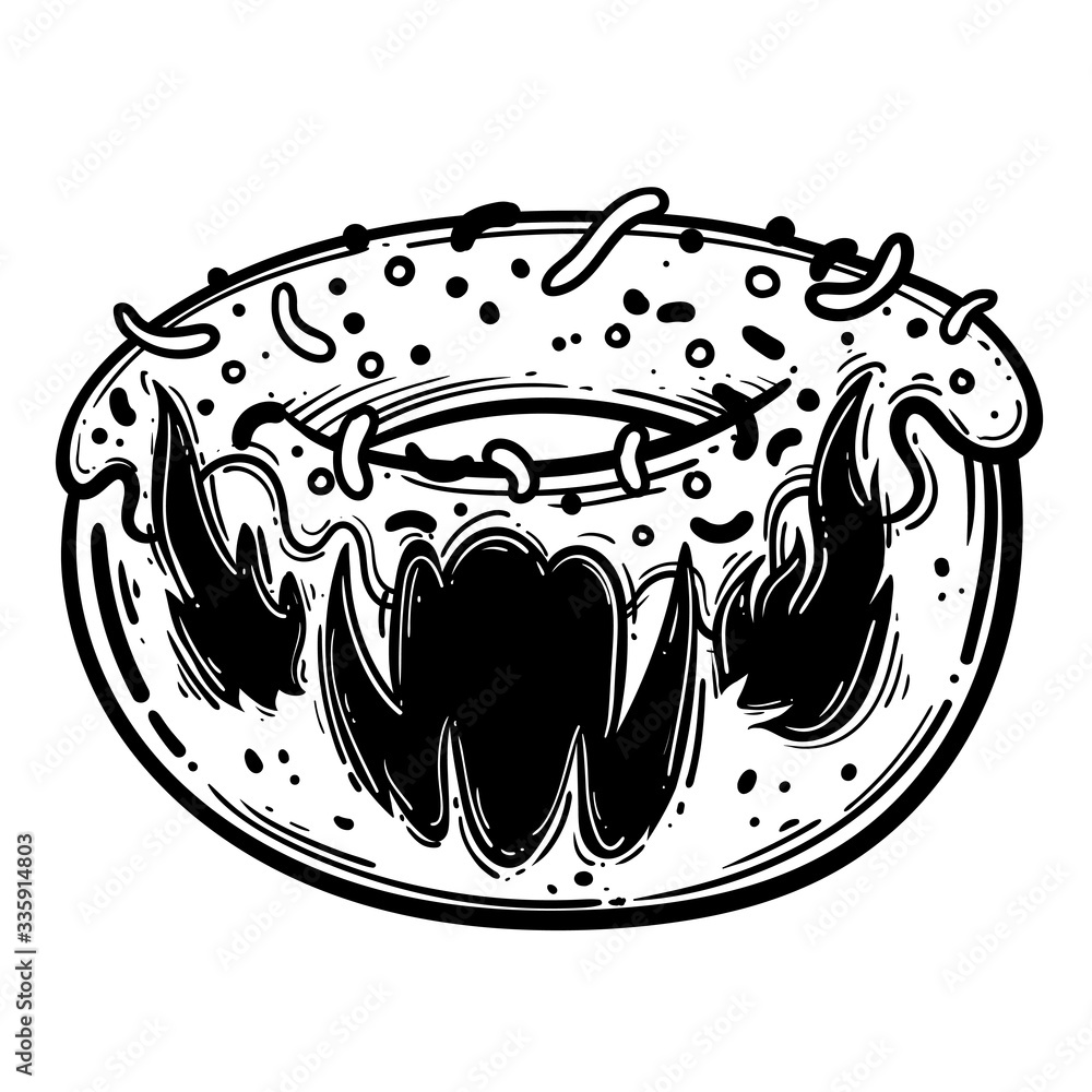 Funny monster for coloring book. Food monster. Vector illustration ...