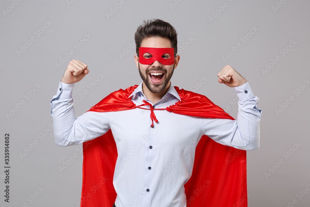 Foto de Strong powerful business man in shirt superhero suit have ...