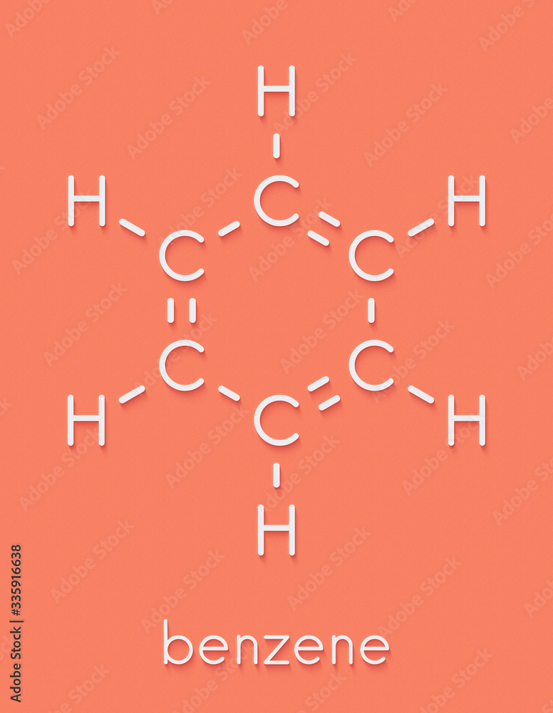 Benzene aromatic hydrocarbon molecule. Important in petrochemistry ...