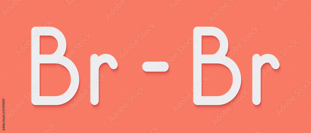 Elemental bromine (Br2) molecule. Skeletal formula. ilustração do Stock ...