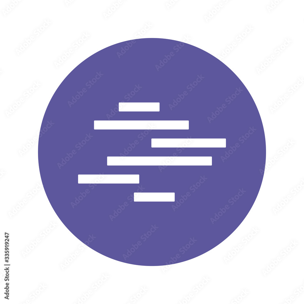 Weather pictogram. Forecast icon. Fog symbol. Foggy sign for weather ...