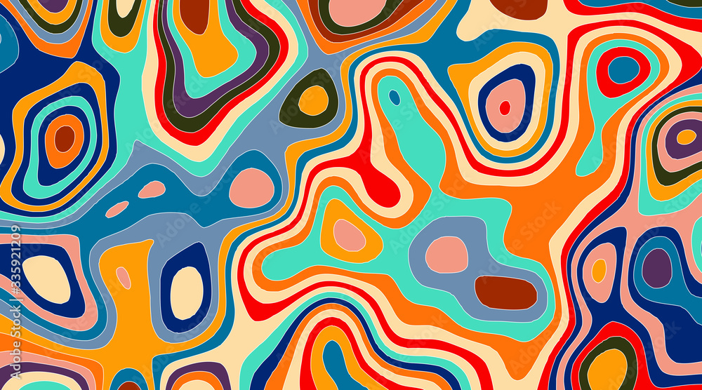 Multi-color divorces blobs. Warped lines colorful background. Modern ...