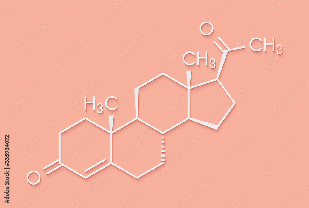 Progesterone Female Sex Hormone Molecule Plays Role In Menstrual Cycle