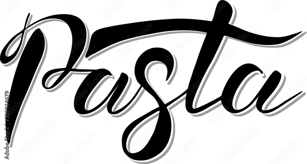Vector illustration of lettering. Logo for tasty pasta cafe. Template ...