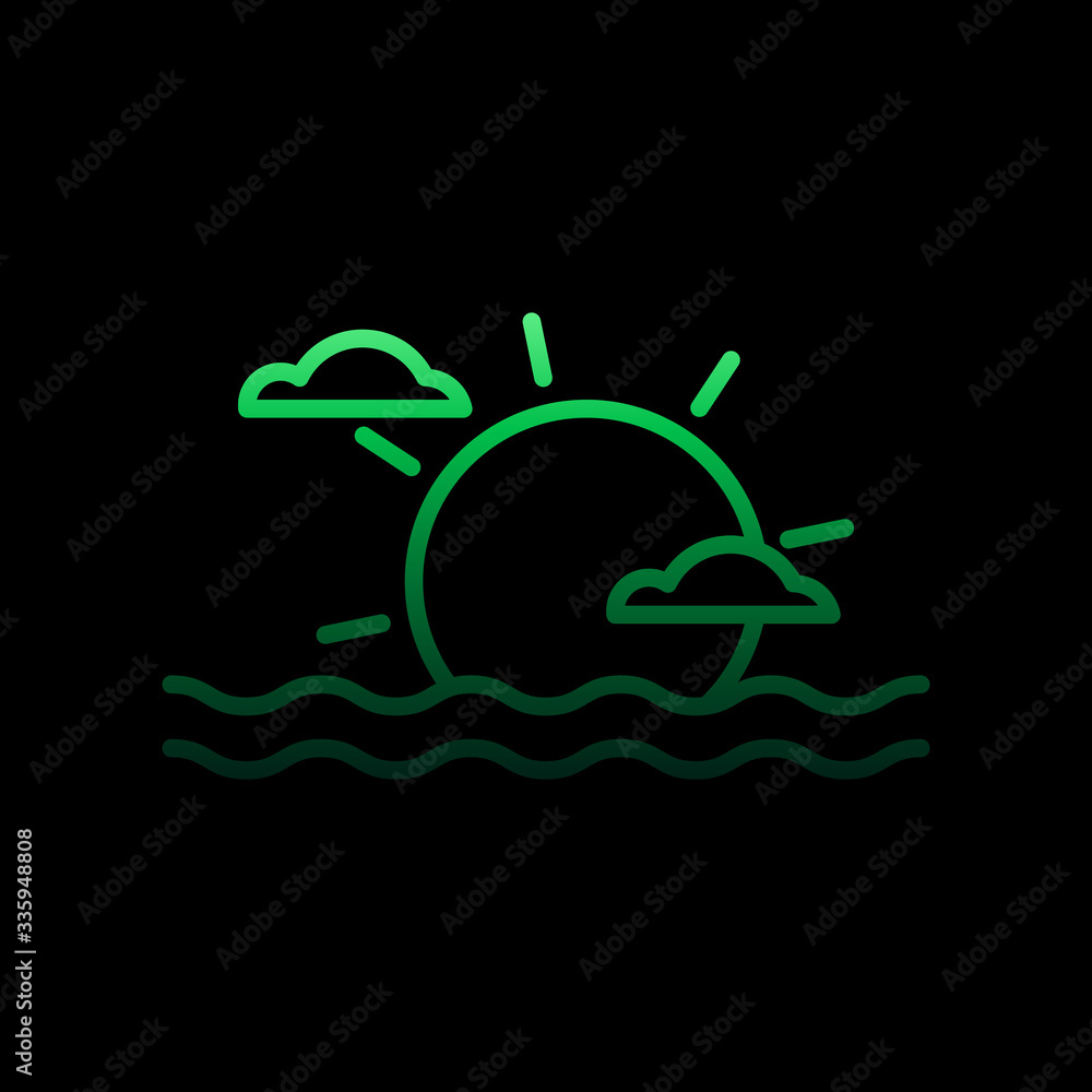 Sunset nolan icon. Simple thin line, outline vector of Summer icons for ...