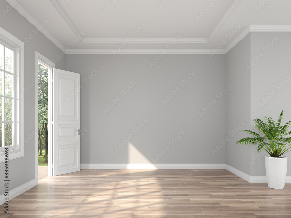 Stockillustratie Classical style empty entrance hall 3d render,The ...