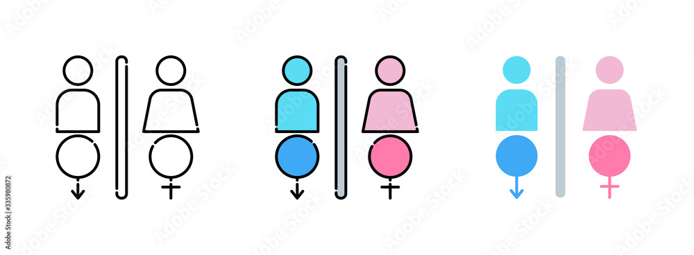 Gender symbols icon set isolated on white background for web design ...