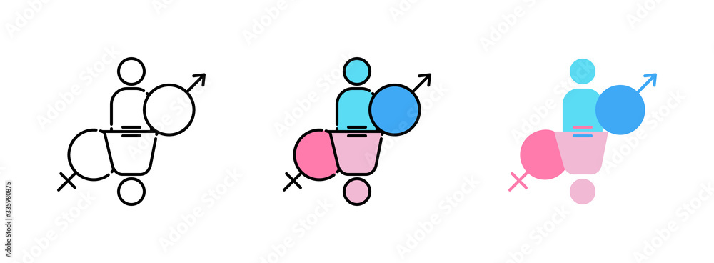 Gender symbols icon set isolated on white background for web design ...