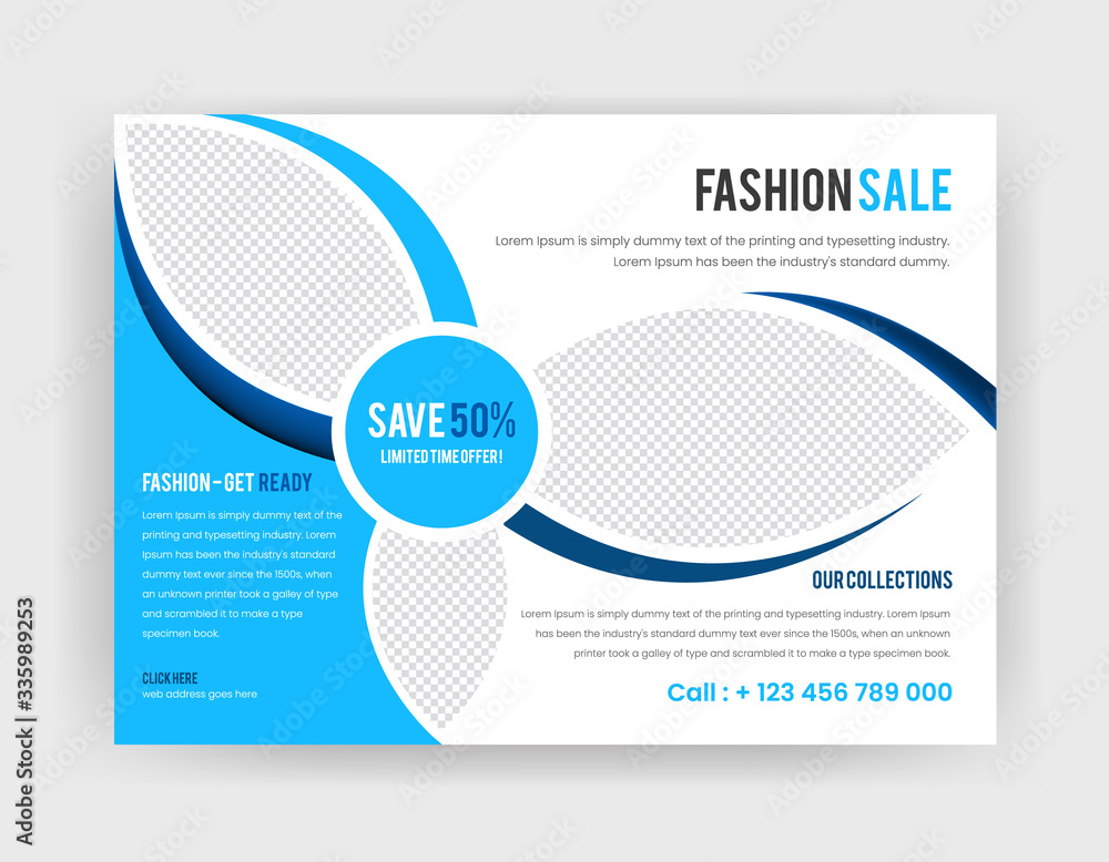 Modern Fashion Sales off Flyer template.Horizontal Flyer design ...