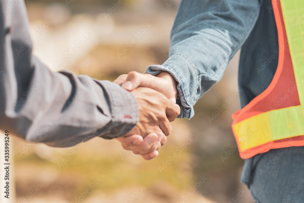 Supervisor building teamwork partnership gesture and people concept ...