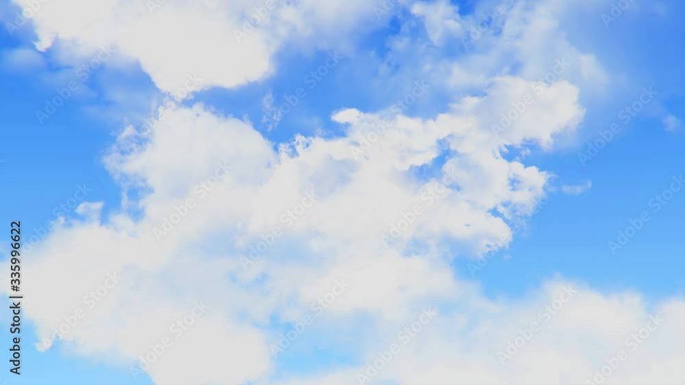 Beautiful Moving Blue Sky with White Clouds Loop Animation Background ...