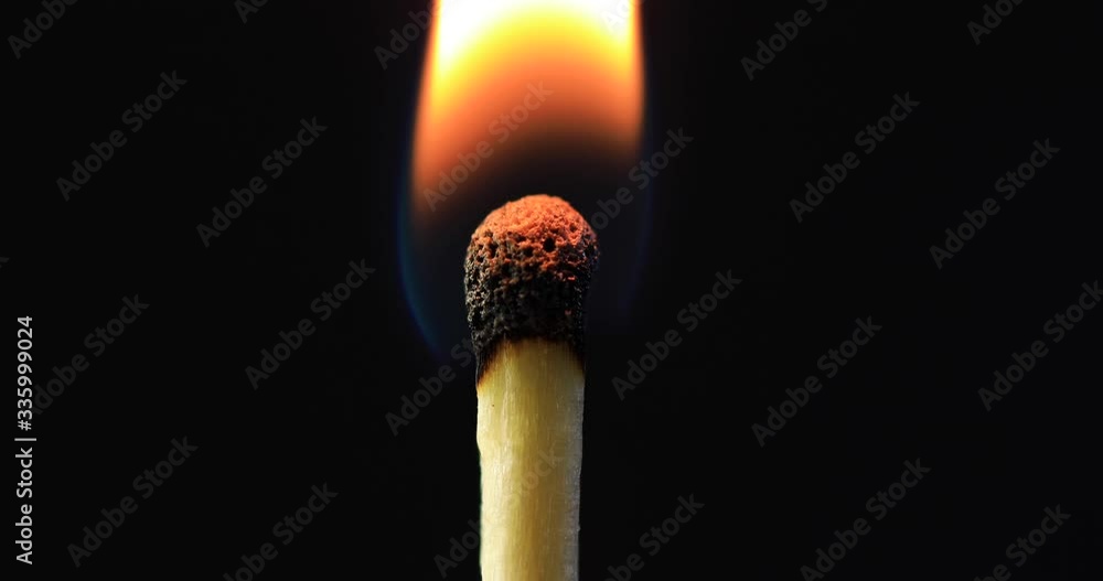 Match lighting and burning till the end and finally disappears from the ...