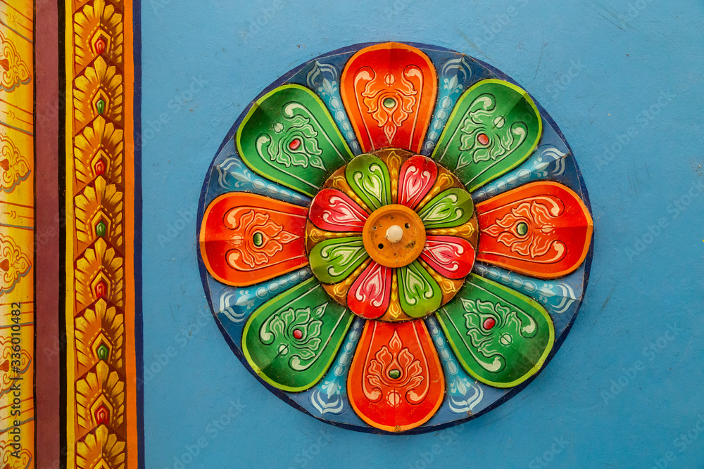 Ceiling of Meenakshi Sundareswarar Temple in the South India, beautiful ...
