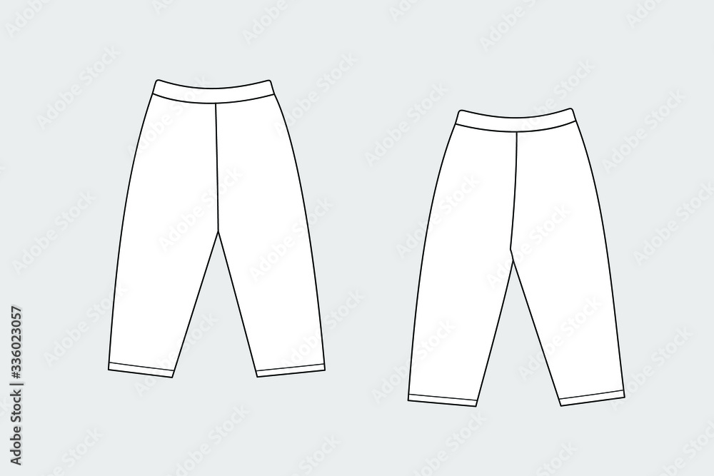 Pants vector template isolated on a grey background. Unisex, male ...