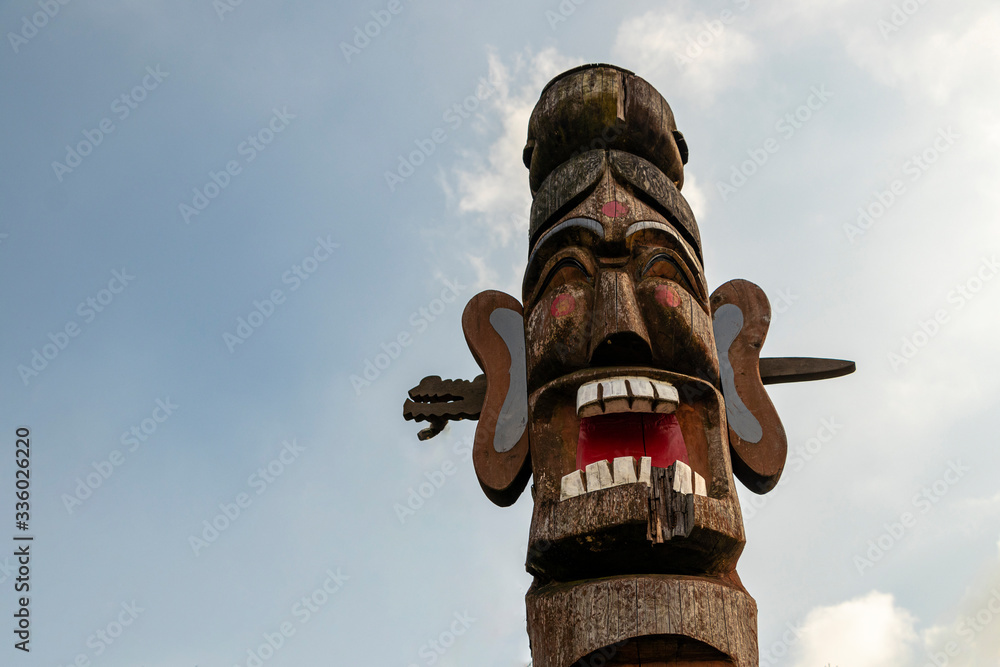 a Korean female Jangseung couple, Korean traditional totem pole at the ...
