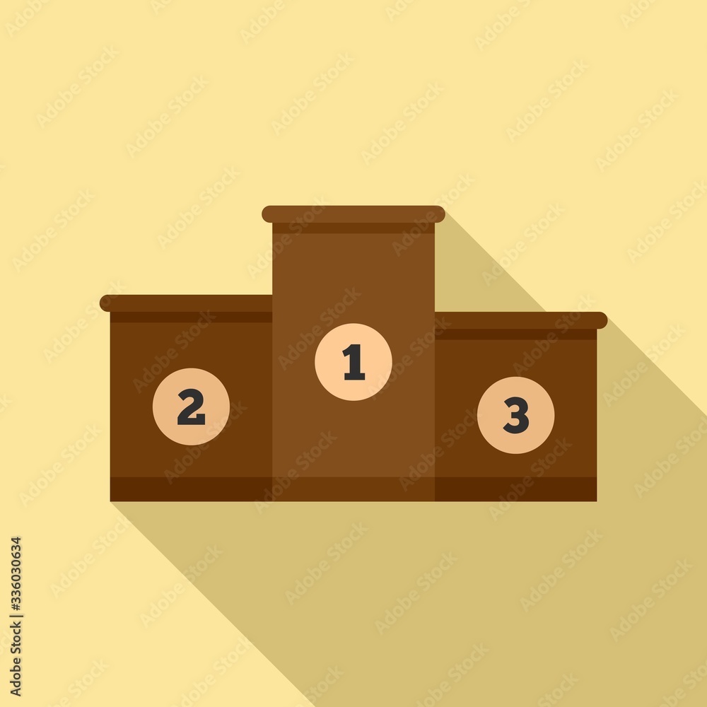 Dog championship podium icon. Flat illustration of dog championship ...