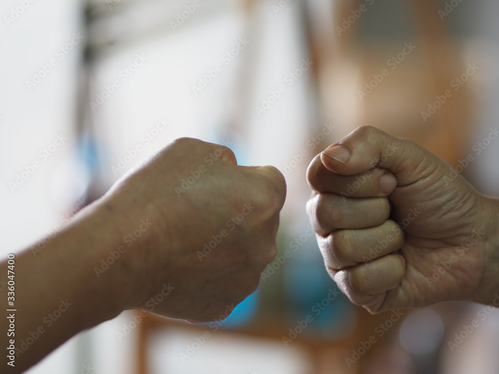 Alternative handshakes Hand to hand greeting in the situation of an ...