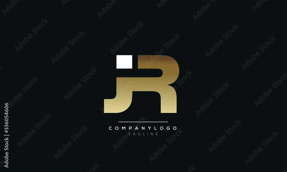JR RJ J R Letter logo alphabet monogram initial based icon design Stock ...
