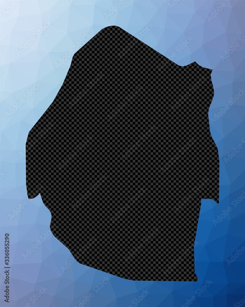 Swaziland geometric map. Stencil shape of Swaziland in low poly style ...