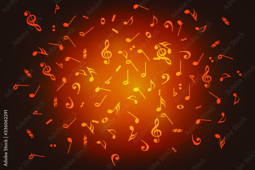 abstract music notes design for music background use, vector ...