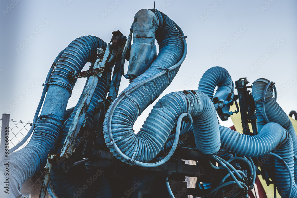 Engineering. The engine from the ship. Shipbuilding. Production of ...