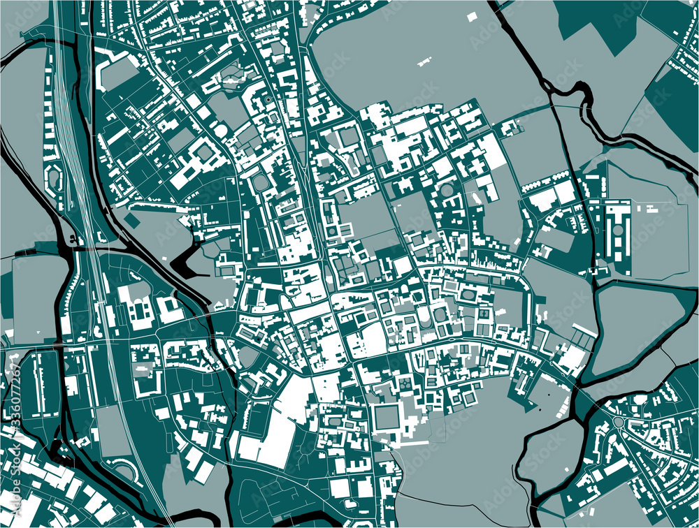 map of the city of Oxford, Oxfordshire, South East England, England, UK ...