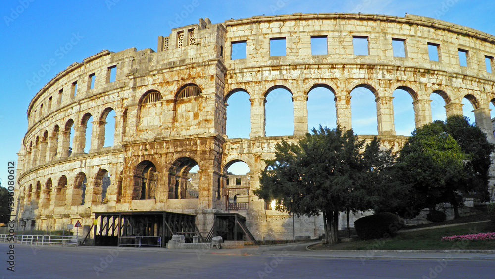 The Pula Amphitheatre, Arena in Pula or Roman amphitheatre in Pula ...