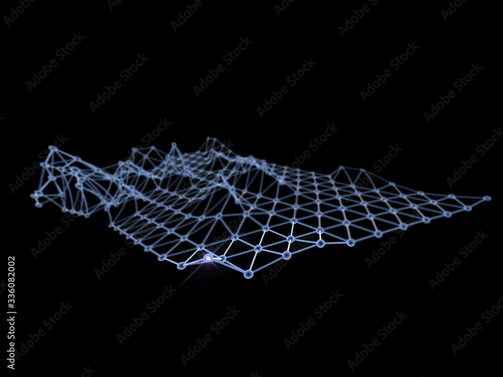 Abstract 3d plexus background technology ,Blockchain Digital data , background particles and ...