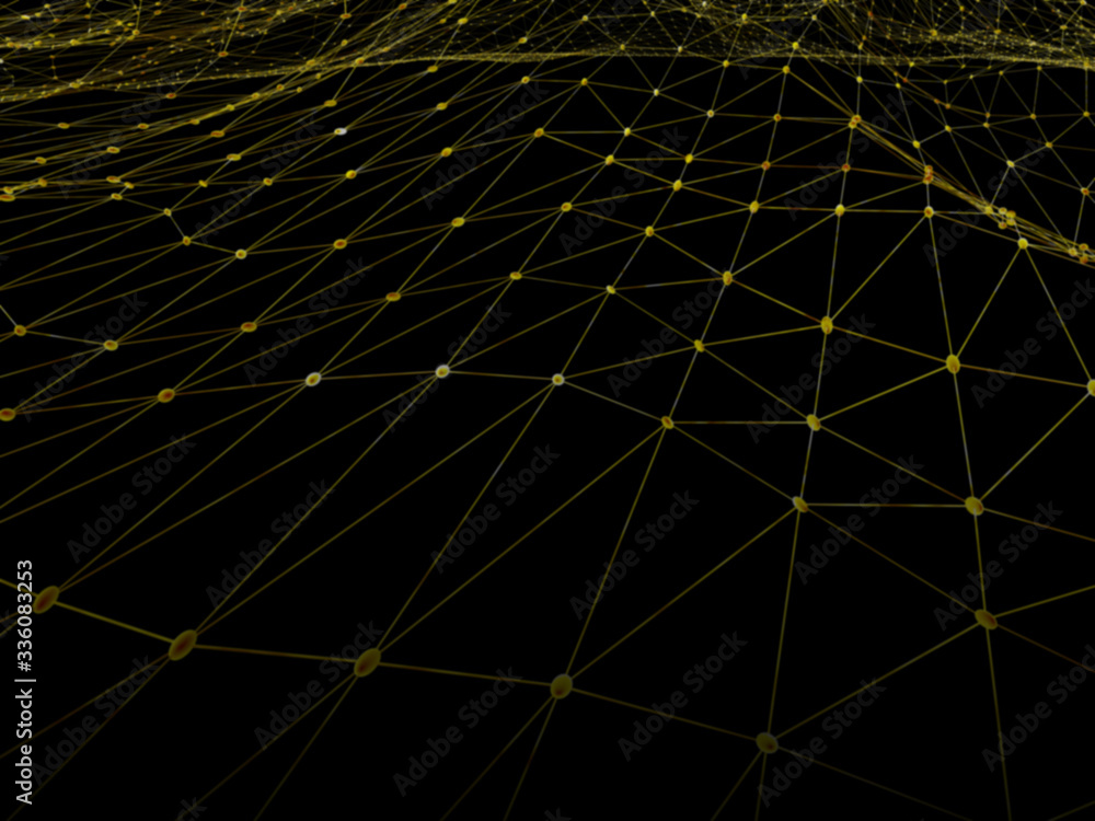 Abstract 3d plexus background technology ,Blockchain Digital data , background particles and ...