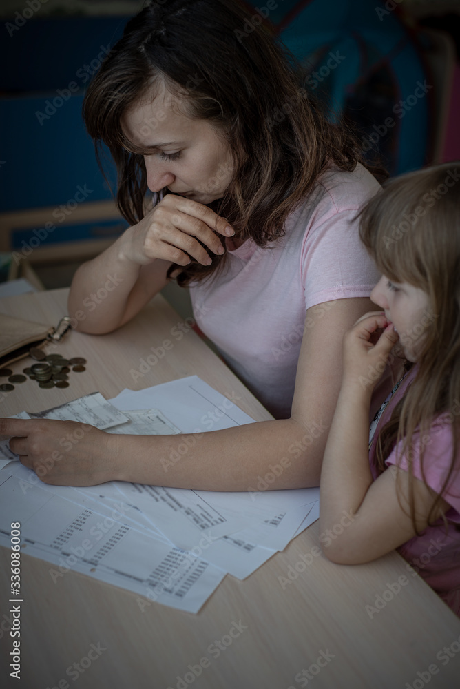 Small family. Single mother has financial problems. Her little daughter ...