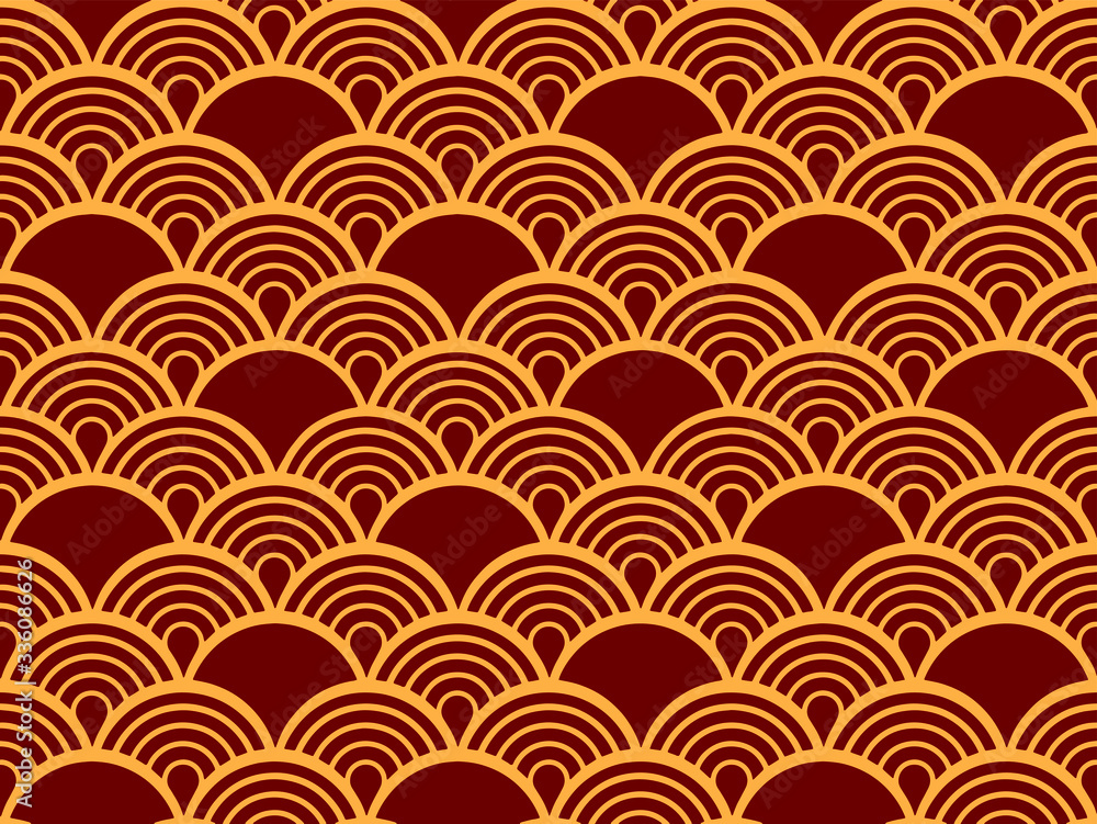 Seamless pattern of traditional Japanese "sea wave" pattern. Ornament ...