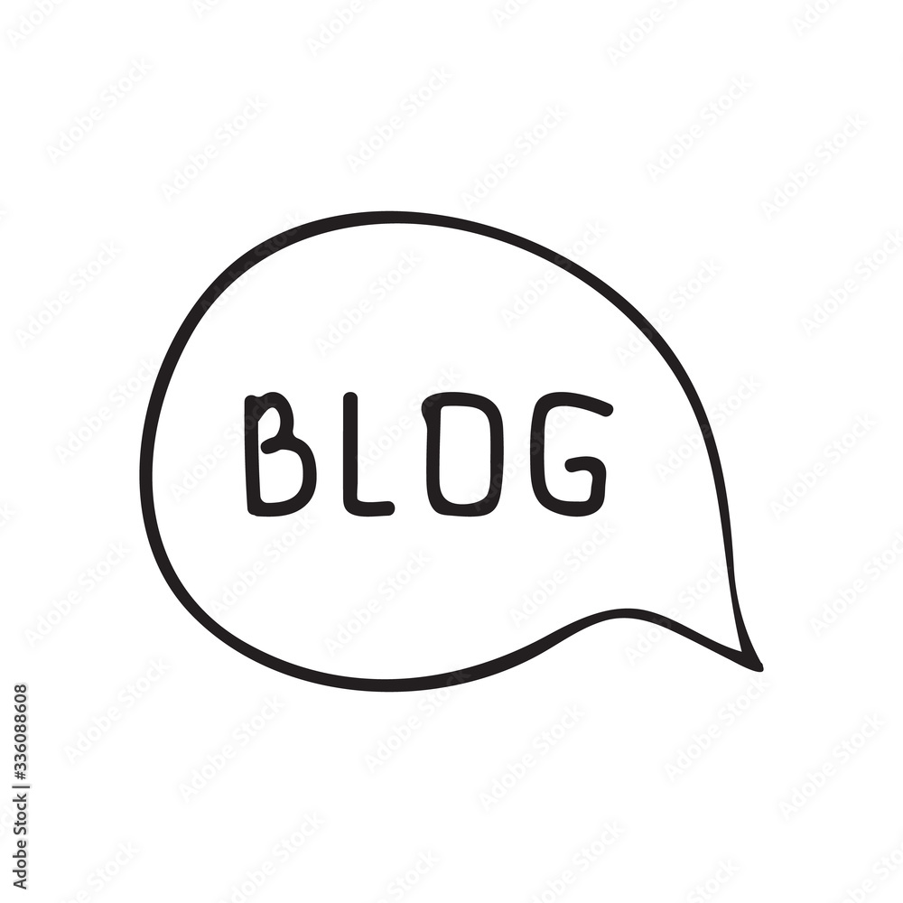 Blog Icon in flat style. Illustration isolated on white background ...