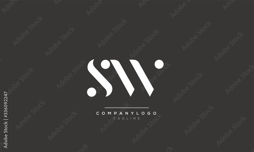 Letter SW WS S W minimal elegant monogram art logo. Outstanding ...