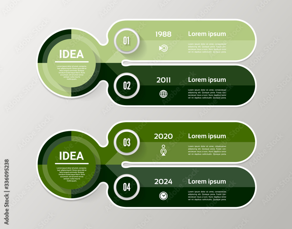 Two elements banner. 2 steps design, chart, infographic, step by step ...