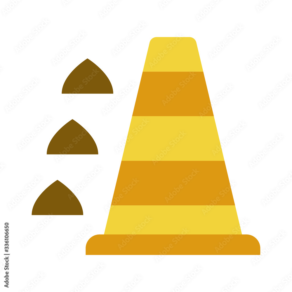 Dribbling Training Marker Cone Drill Vector Color Icon design, Mustard ...