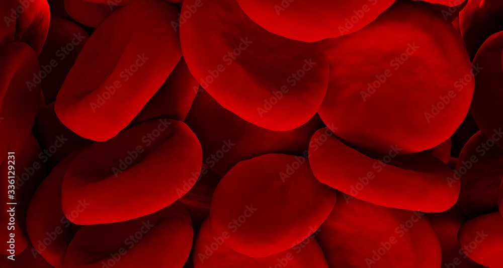 Red blood cells clot in vein close up background. Scientific and ...