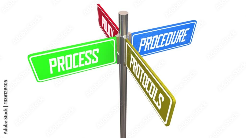 Process Procedure Protocols Policy Signs Direction Guidance Steps ...
